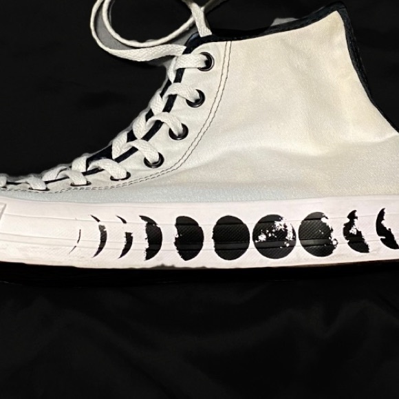 Converse | Shoes | Custom Converse White With Moon Pattern Size 2 ...